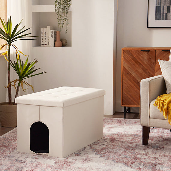 MEEXPAWS Hidden Cat Litter Box Enclosure Furniture - Stylish ...